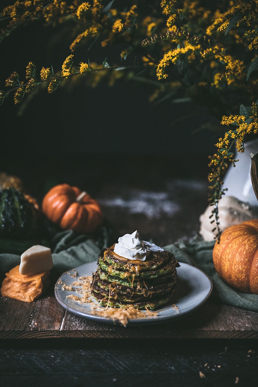 Easy, Savory, Crispy Zucchini Pancakes with Bisquick - The Storied Recipe