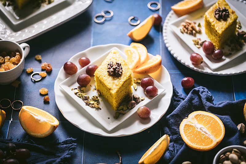 Golden Sfouf {Egg-Free Lebanese Turmeric Cake} - The Storied Recipe